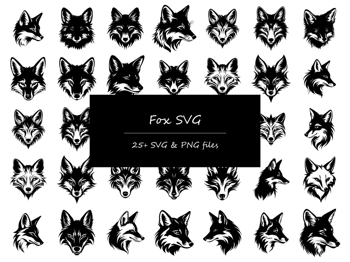 Fox SVG Bundle, Fox SVG, Fox Head SVG, Fox Face Svg, Fox Silhouette Svg ...