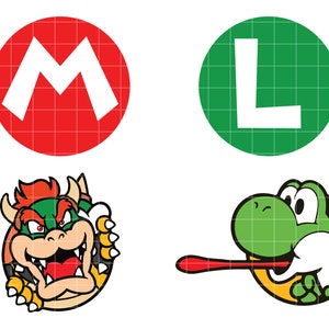 Mario SVG Bundle, Mario Head SVG, Super Mario Svg, Mario Kart Svg Files ...