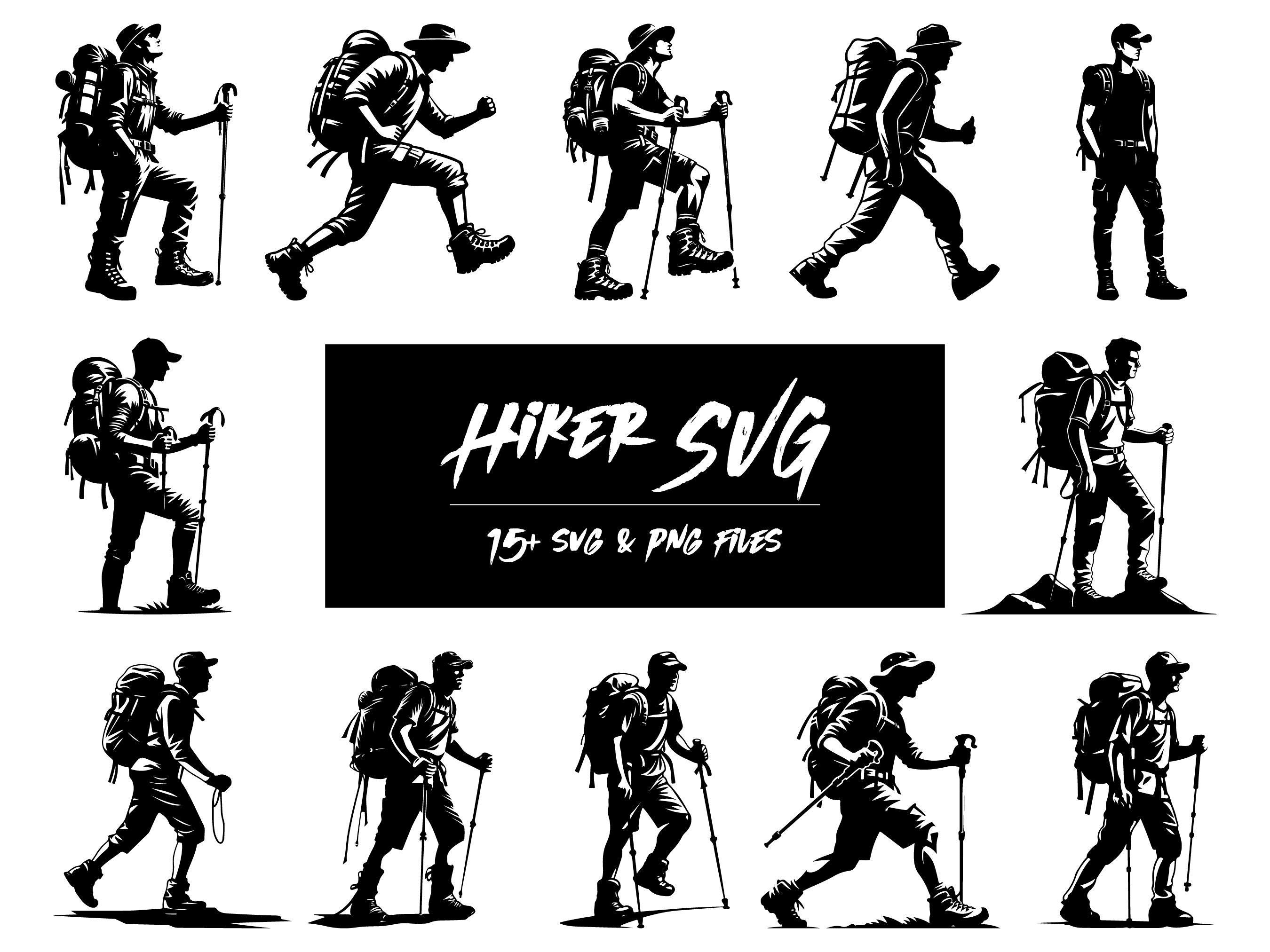 Male Hiker SVG, Hiker SVG, Hike SVG, Mountains Svg, Mountaineer Svg ...