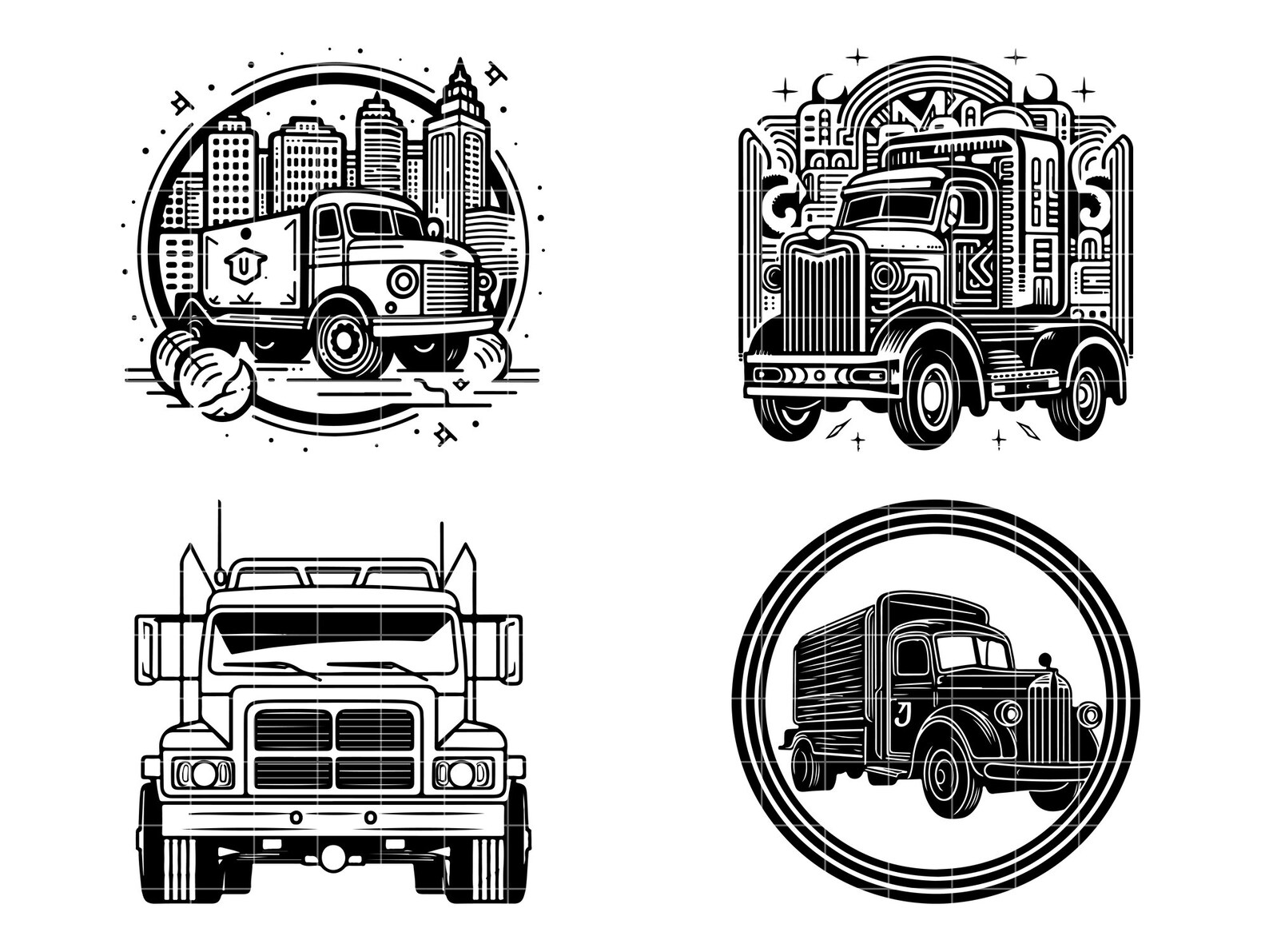 Truck Monogram SVG Bundle, Semi Truck SVG, Dump Truck SVG, Farm Truck ...