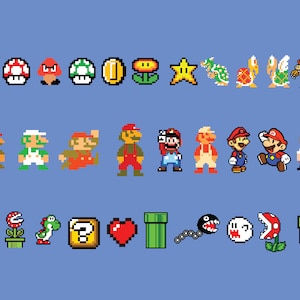 Mario SVG Bundle, Mario 8 Bit SVG, Super Mario Svg, Mario Kart Svg ...