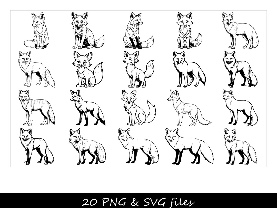 Fox SVG Bundle, Fox SVG, Fox Head SVG, Fox Face Svg, Fox Silhouette Svg ...