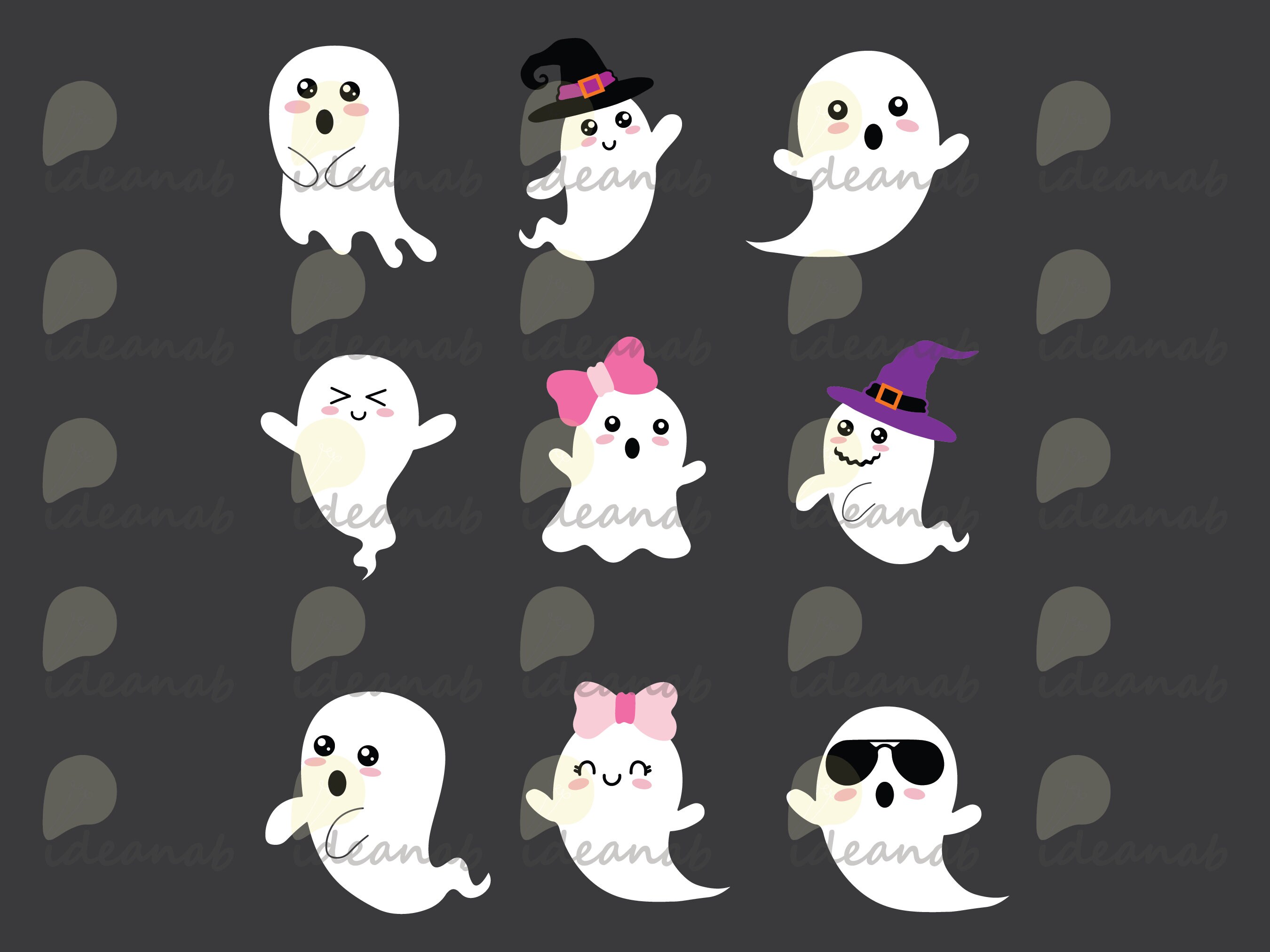 Ghost SVG Bundle Ghost Face Svg Cute Ghost Svg Gleeful - Etsy India