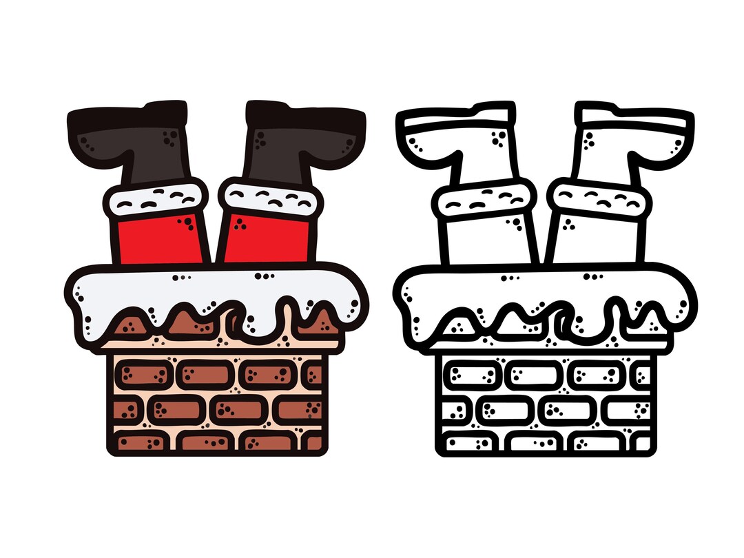 Santa Chimney SVG, Santa Stuck in Chimney SVG, Christmas Chimney Svg ...
