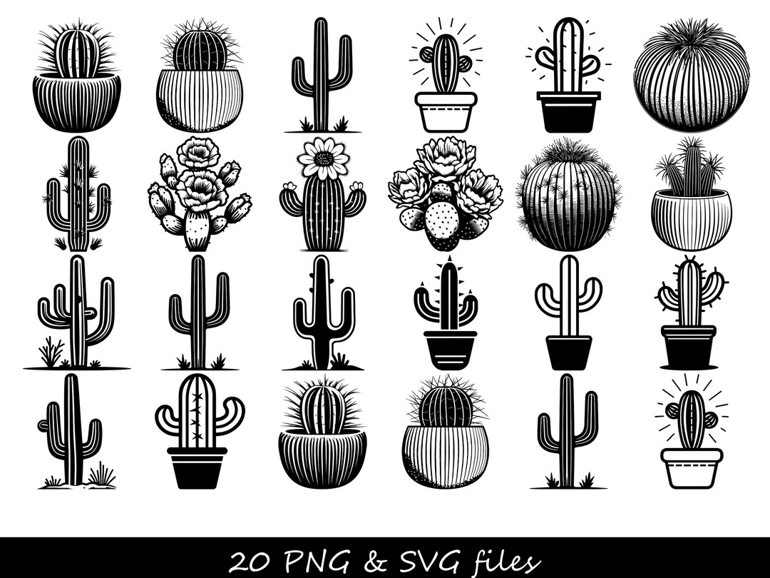 Cactus SVG, Cactus Silhouette SVG, Saguaro Cactus SVG, Cactus Tumbler ...
