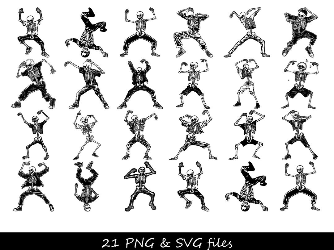 Skeleton Dancer SVG, Hip Hop Skeleton SVG, Breakdancing Skeleton Svg ...