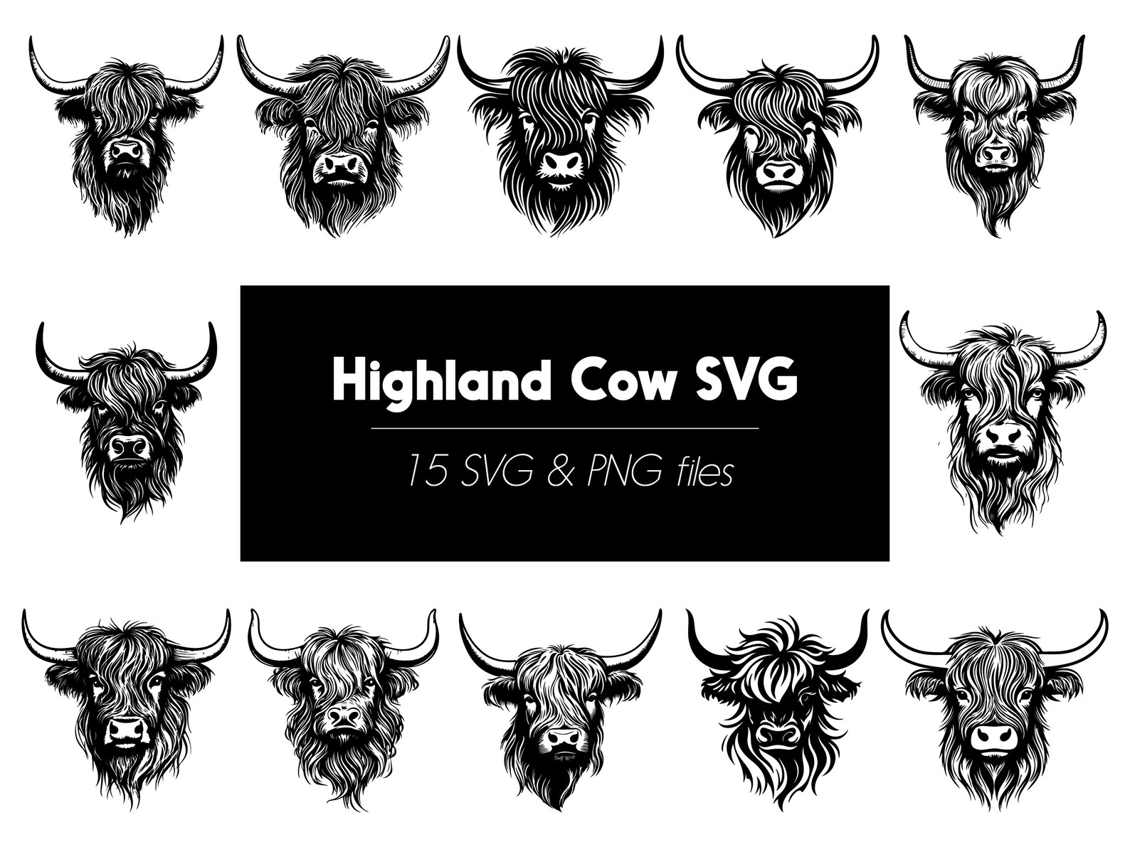Highland Cow SVG Highland Cow PNG Highland Cow Print - Etsy