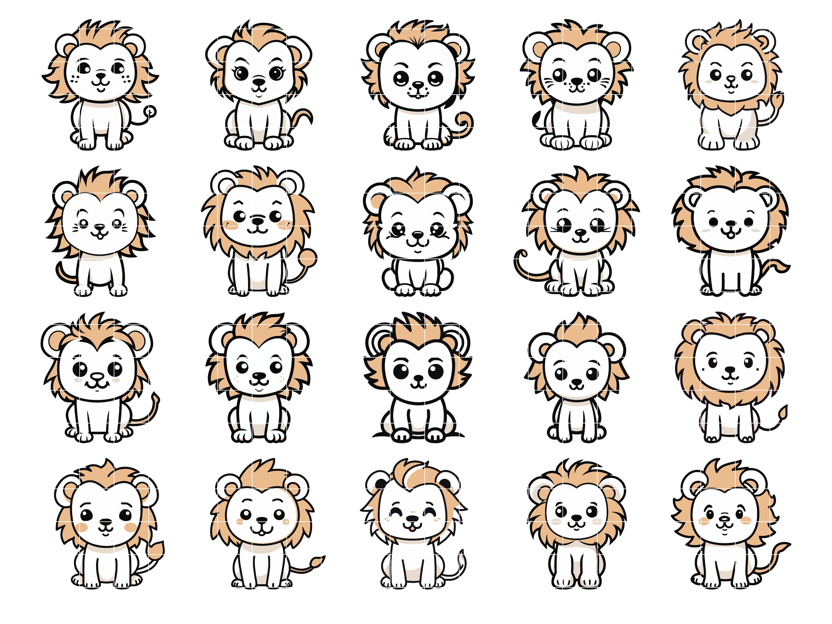 Baby Lion SVG, Cute Lion SVG, Lion Cub SVG, Lion Eyes Svg, Chibi Lion ...