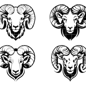 Ram Head SVG, Ram SVG, Ram Skull SVG, Horned Ram Svg, Ram Head ...