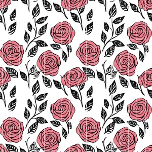 Rose Floral Pattern SVG Bundle, Seamless Pattern SVG, Flower Pattern ...