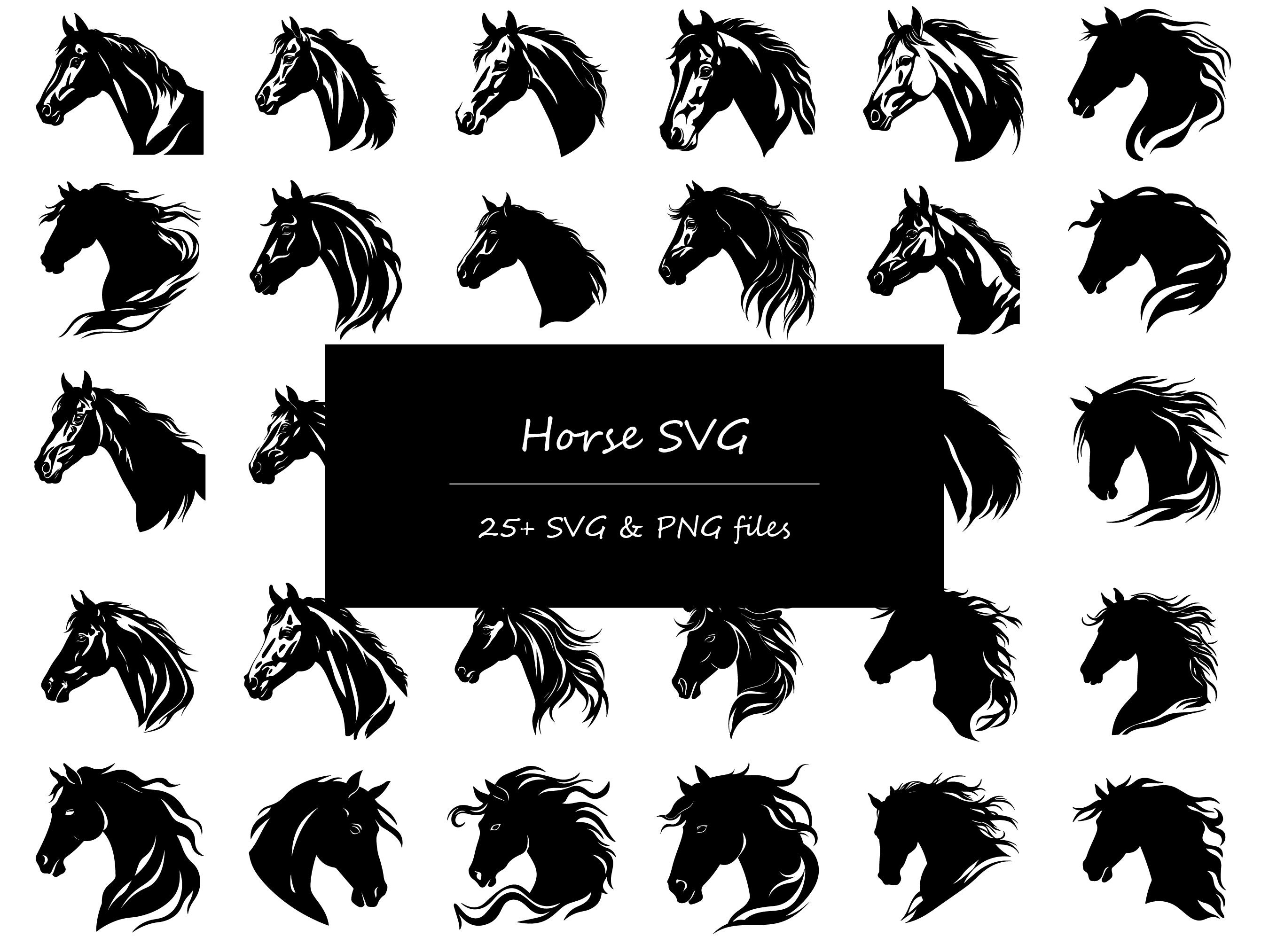 Horse Head SVG, Horse Face SVG, Horse SVG Bundle, Horse Silhouette Svg ...