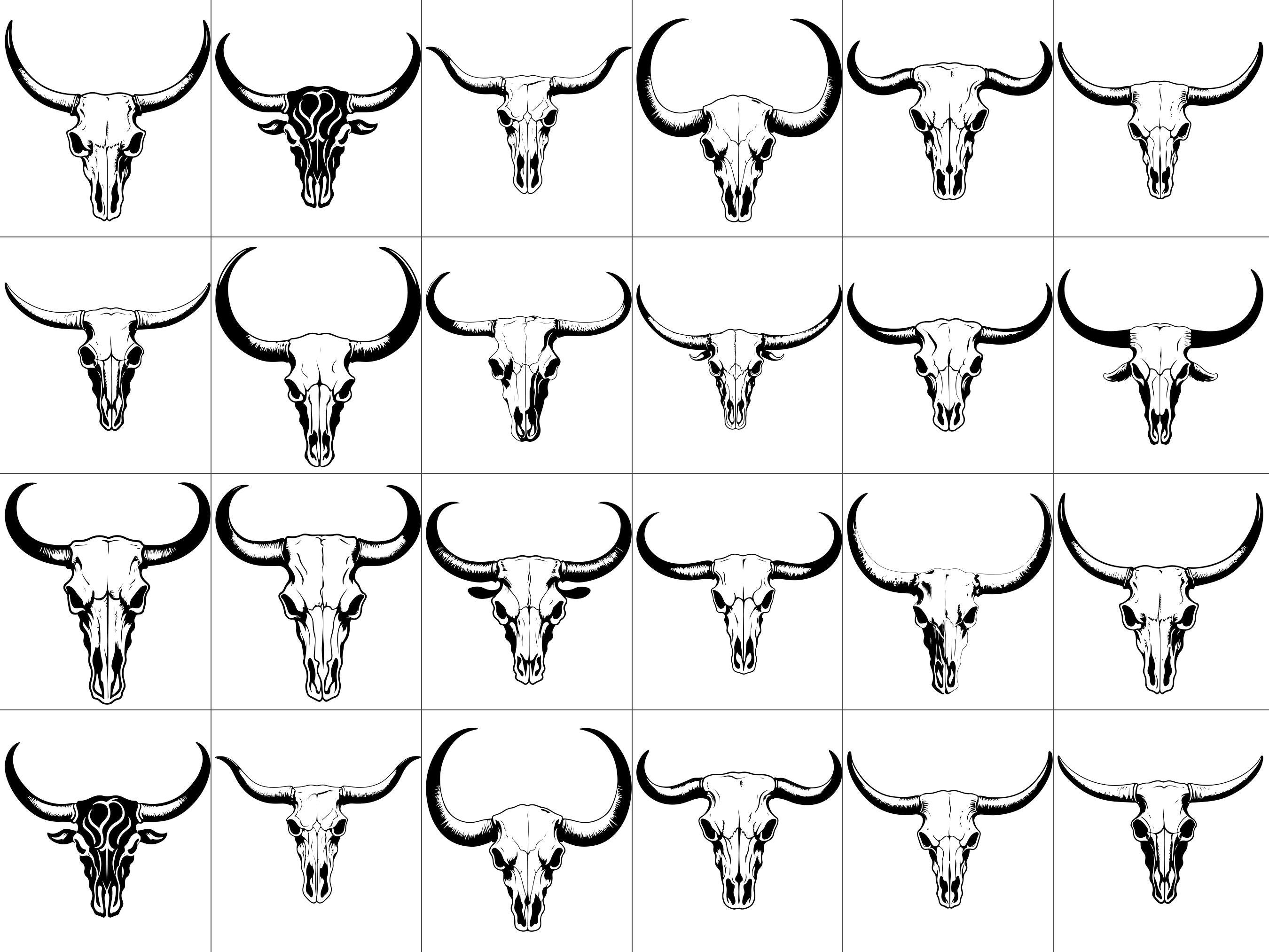 Bull Skull SVG, Cow Skull SVG, Bull Head SVG, Cow Head Svg, Longhorn ...