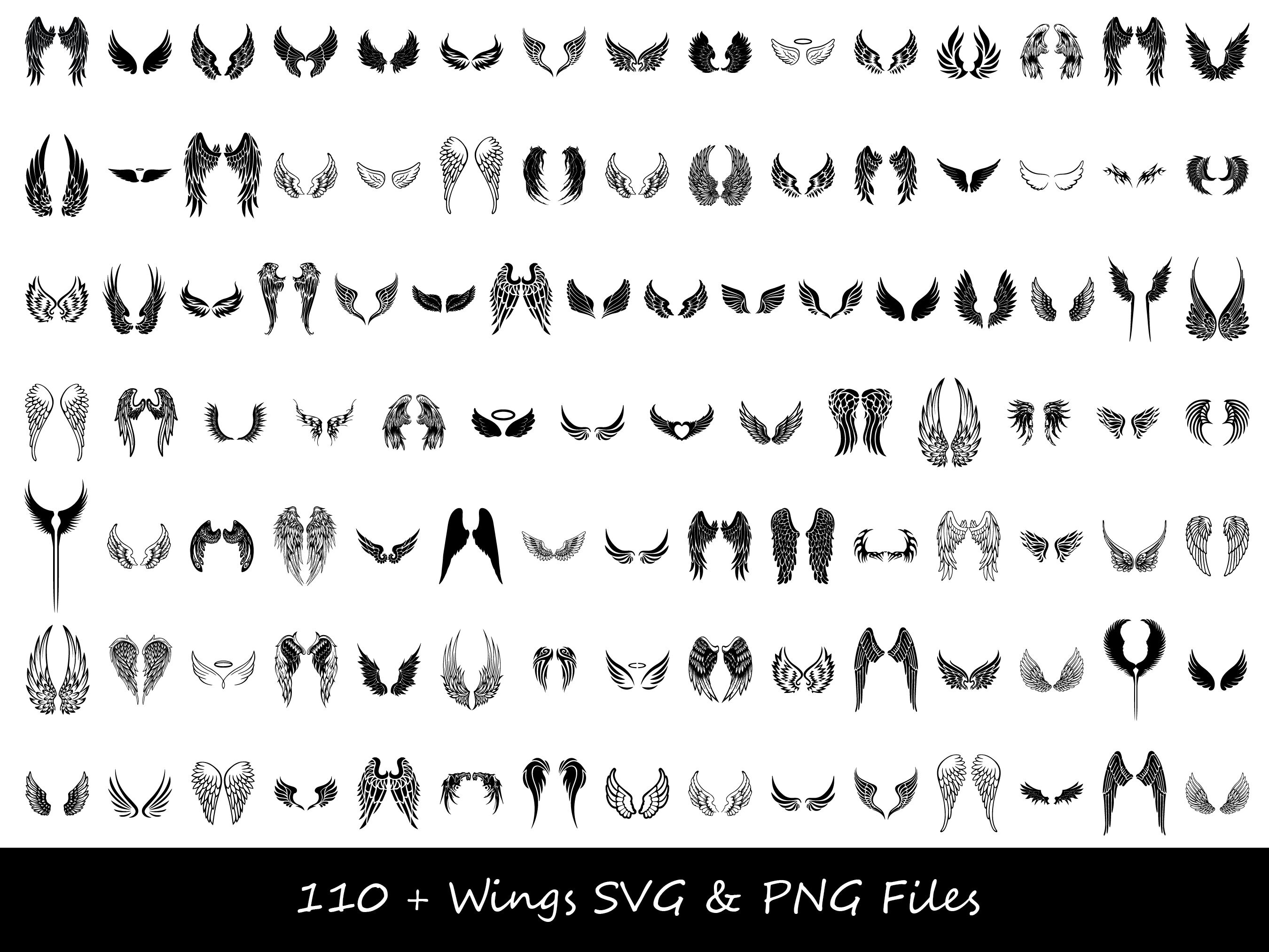 Wings SVG Bundle, Angel Wings SVG, Fairy Wings Svg, Straight Wings Svg ...