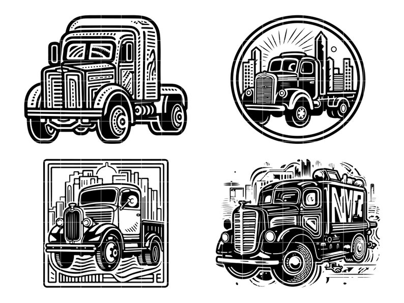 Truck Monogram SVG Bundle, Semi Truck SVG, Dump Truck SVG, Farm Truck ...