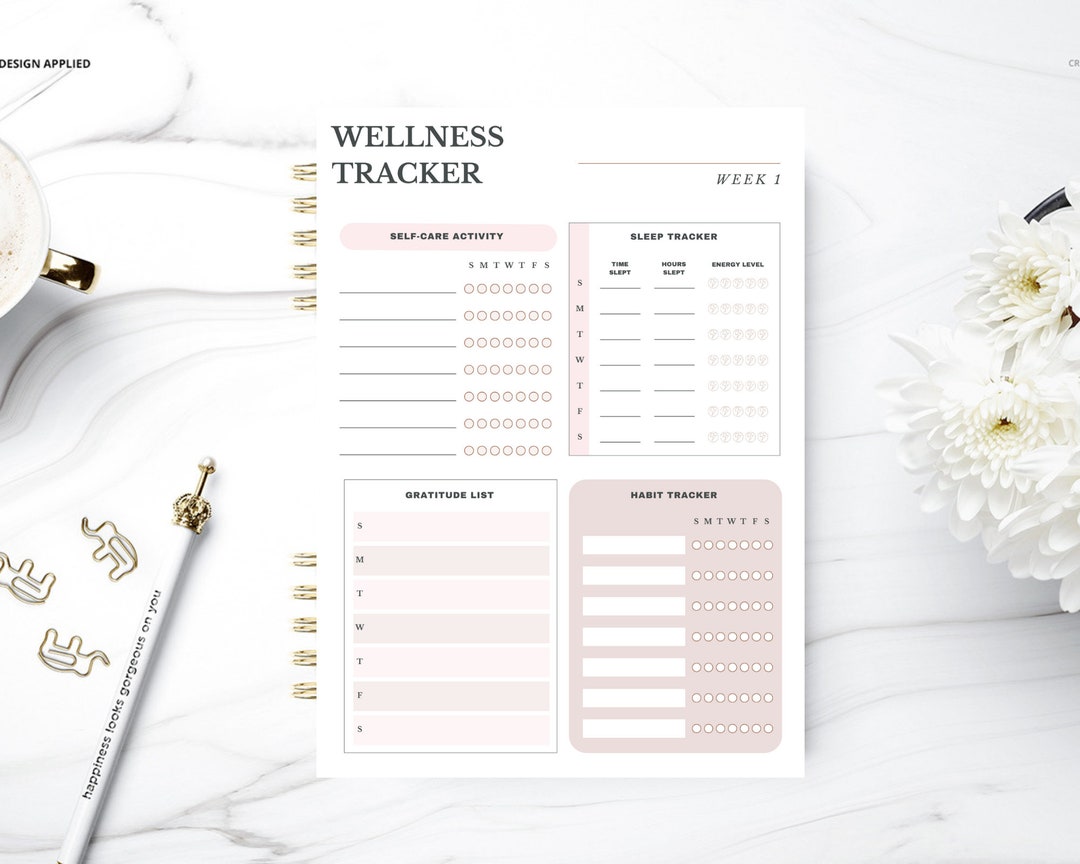 Wellness Tracker, Planner, Printable Wellness Tracker, Instant Download ...