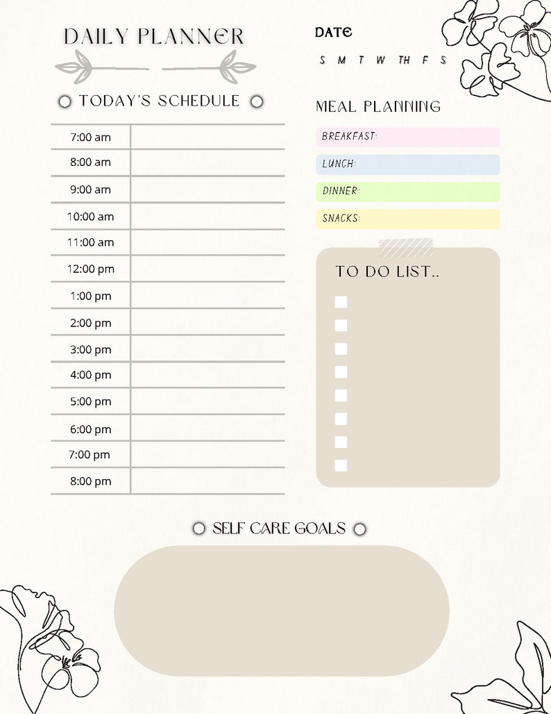 Printable Day Planner, Daily Planner, Cute Day Planning - Etsy