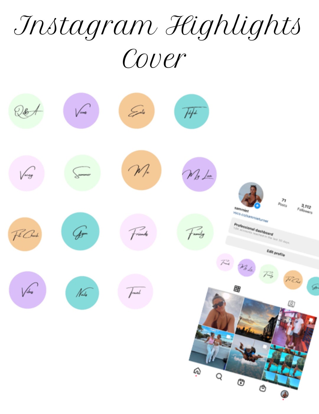 Instagram Highlights Cover, Instagram Cover, Highlights Cover - Etsy