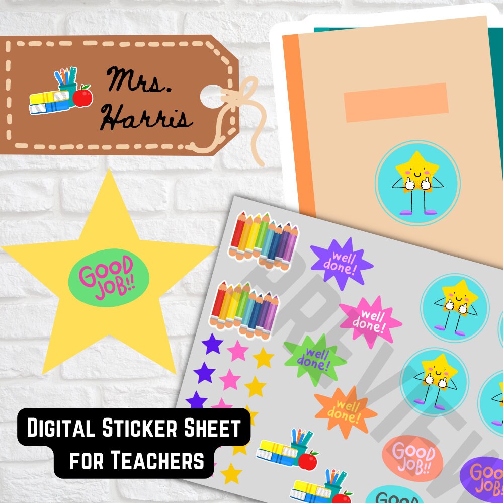 Sticker Sheet for Teachers Grading Stickers Stars for - Etsy Australia