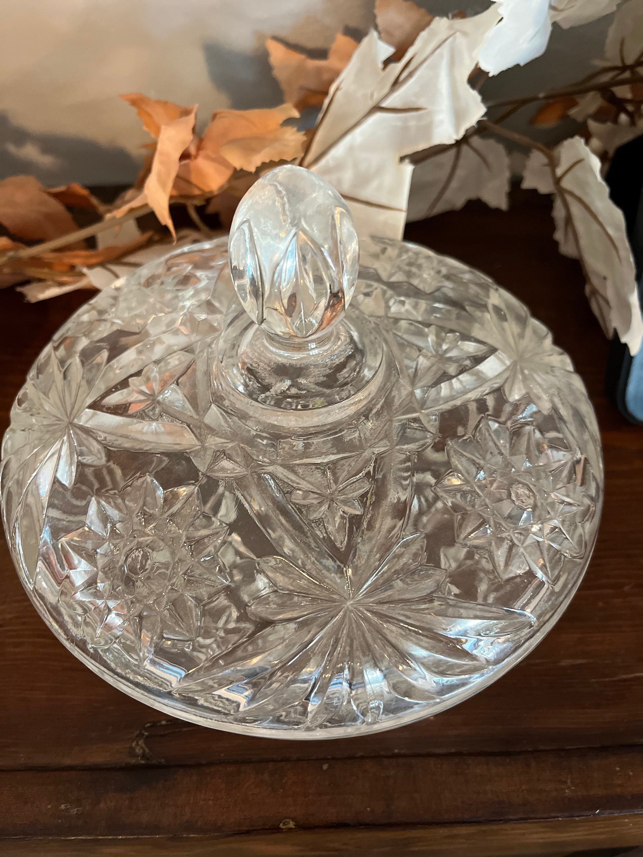 Vintage Glass Candy Dish With Lid - Etsy