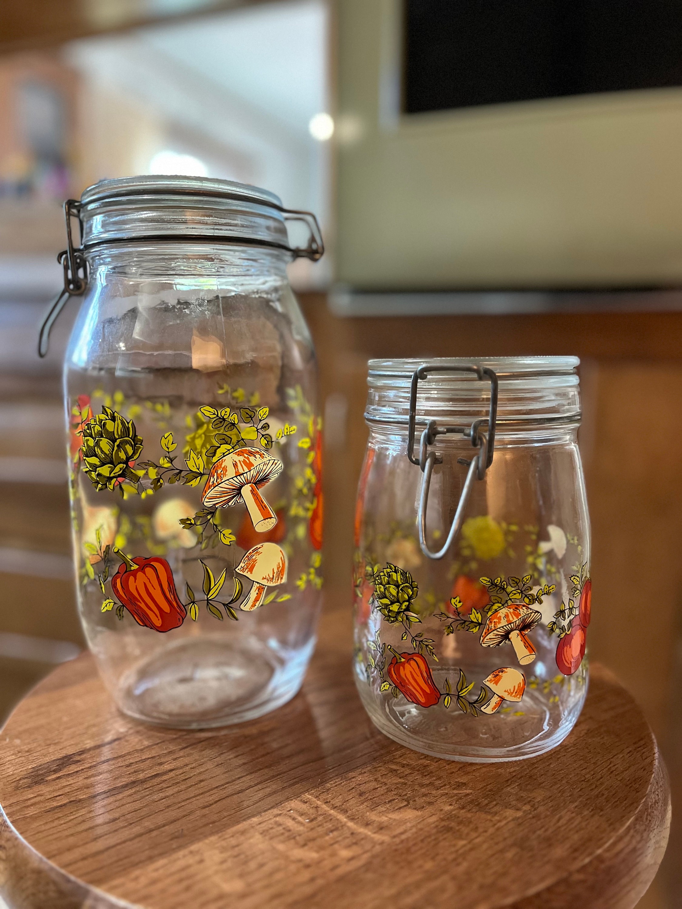 Vintage Set of Mushroom ‘spice of Life’ Jars - Etsy