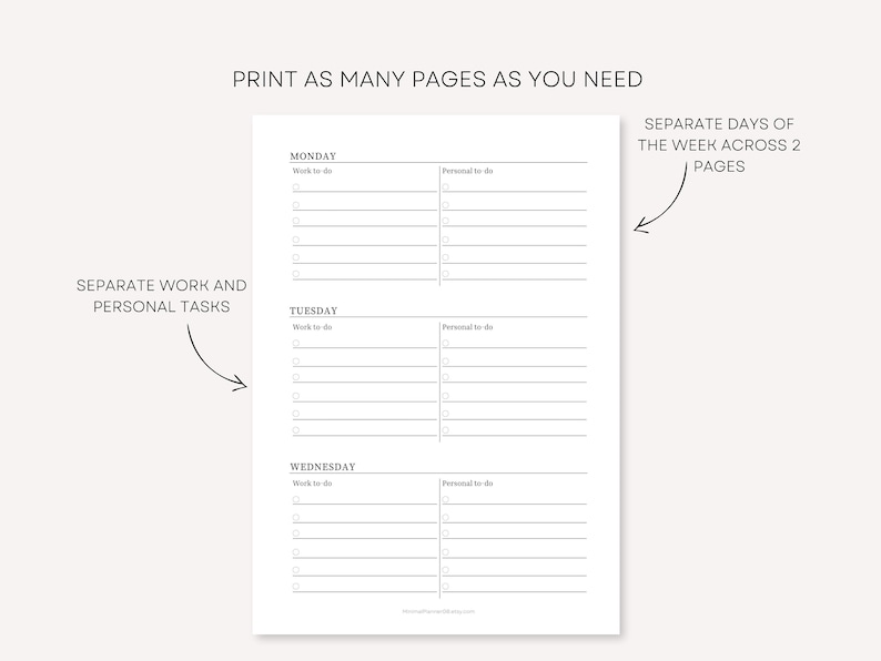 Weekly to Do List Printable Weekly Productivity Planner Work to Do List ...
