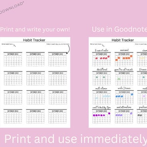 Habit Tracker Printable October 2022 | Month Calendar Daily Habit Chart ...