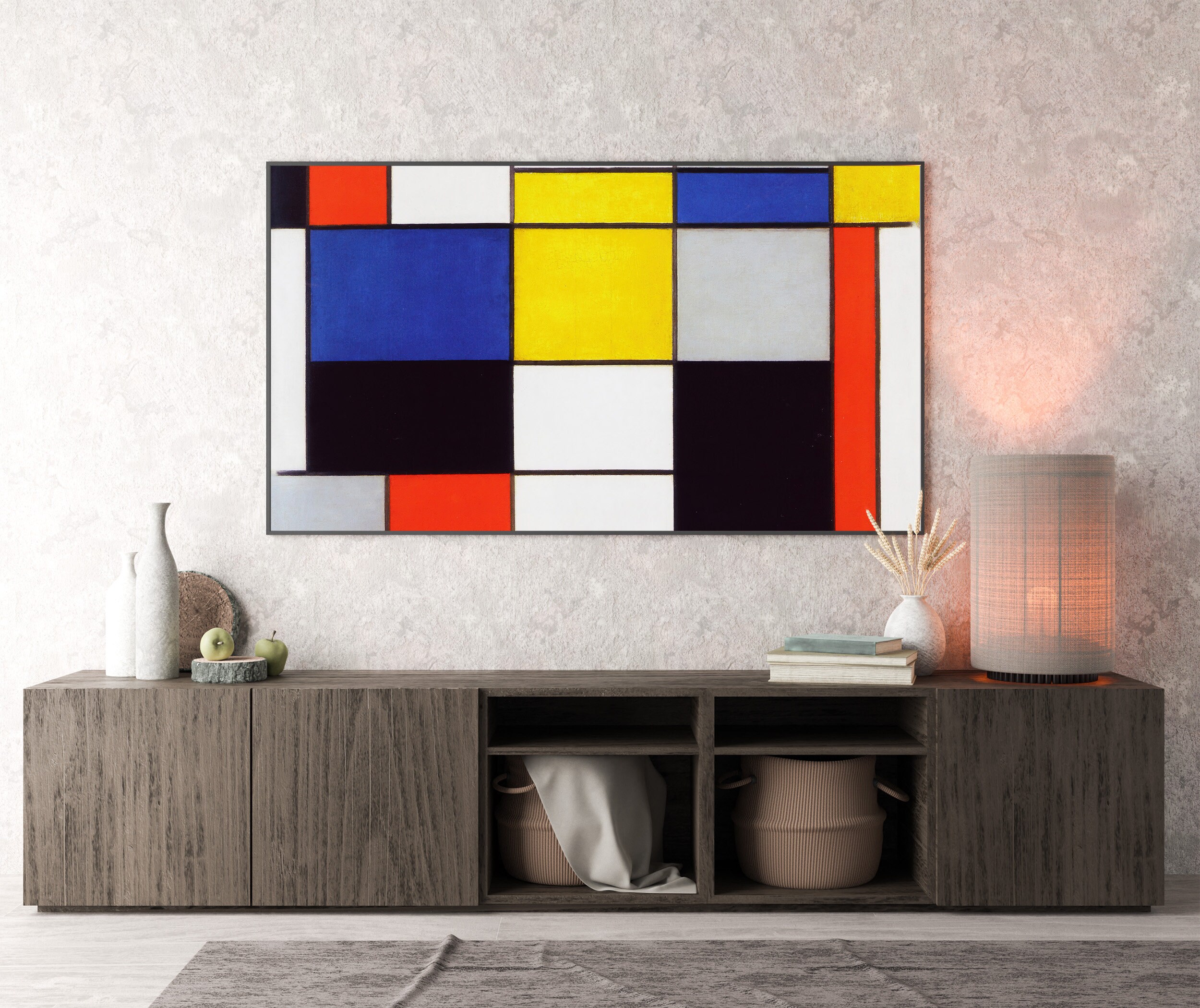 Abstract Painting Frame TV Art | Mondrian Geometric Samsung Frame TV ...
