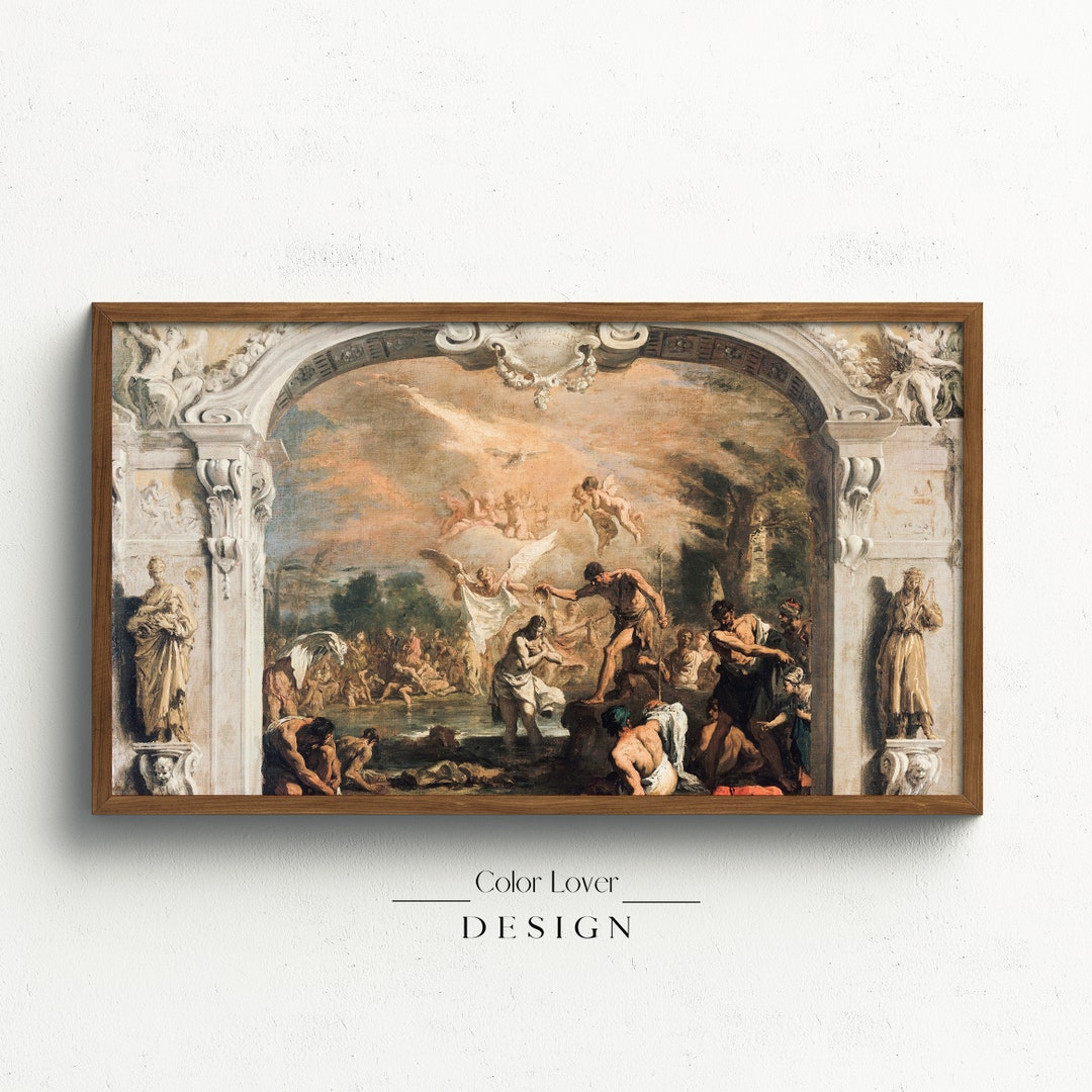 Christian Frame TV Art | Jesus Baptism Oil Painting Samsung Frame TV ...