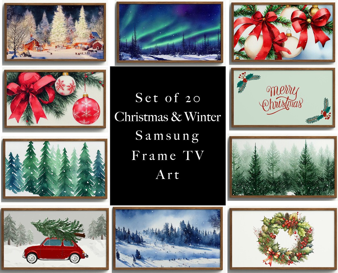 Christmas Frame TV Art | Winter Samsung Frame TV Art Set Bundle Snow ...