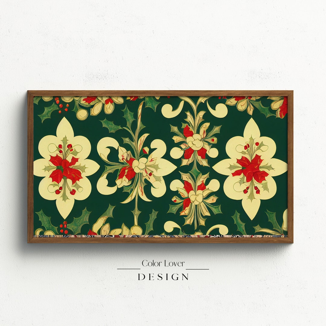 Christmas Rosemaling Frame TV Art | Norwegian Nordic Scandinavian ...
