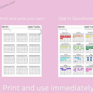 12 Habits Habit Tracker | Monthly Daily Habit Tracker | Dated and ...