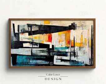 Samsung Frame TV Abstract Art Modern Art Landscape Boho Painting Mid ...