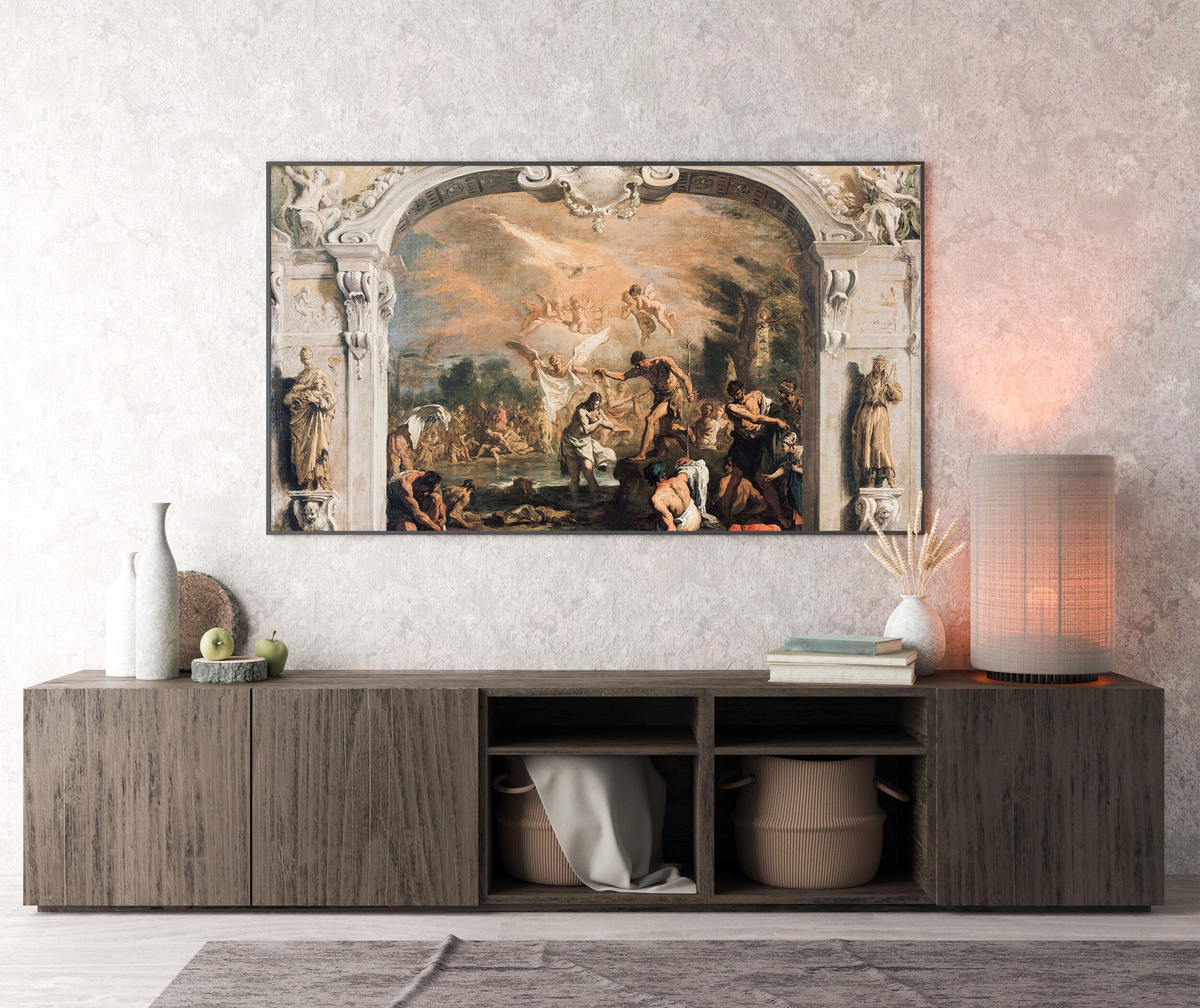 Christian Frame TV Art | Jesus Baptism Oil Painting Samsung Frame TV ...