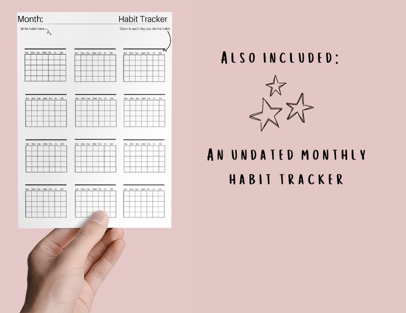 12 Habits Habit Tracker | Monthly Daily Habit Tracker | Dated and ...
