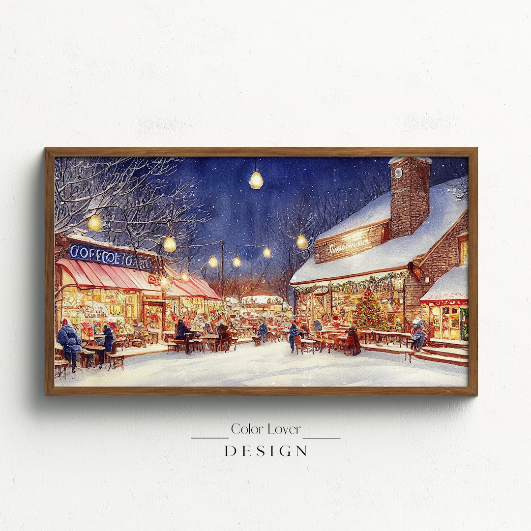 Christmas Village Frame TV Art | Cozy Christmas Village Samsung Frame ...
