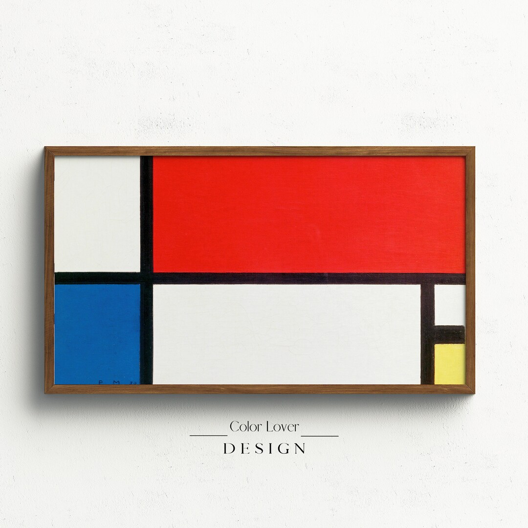 Abstract Frame TV Art | Mondrian Geometric Samsung Frame TV Art Lines ...