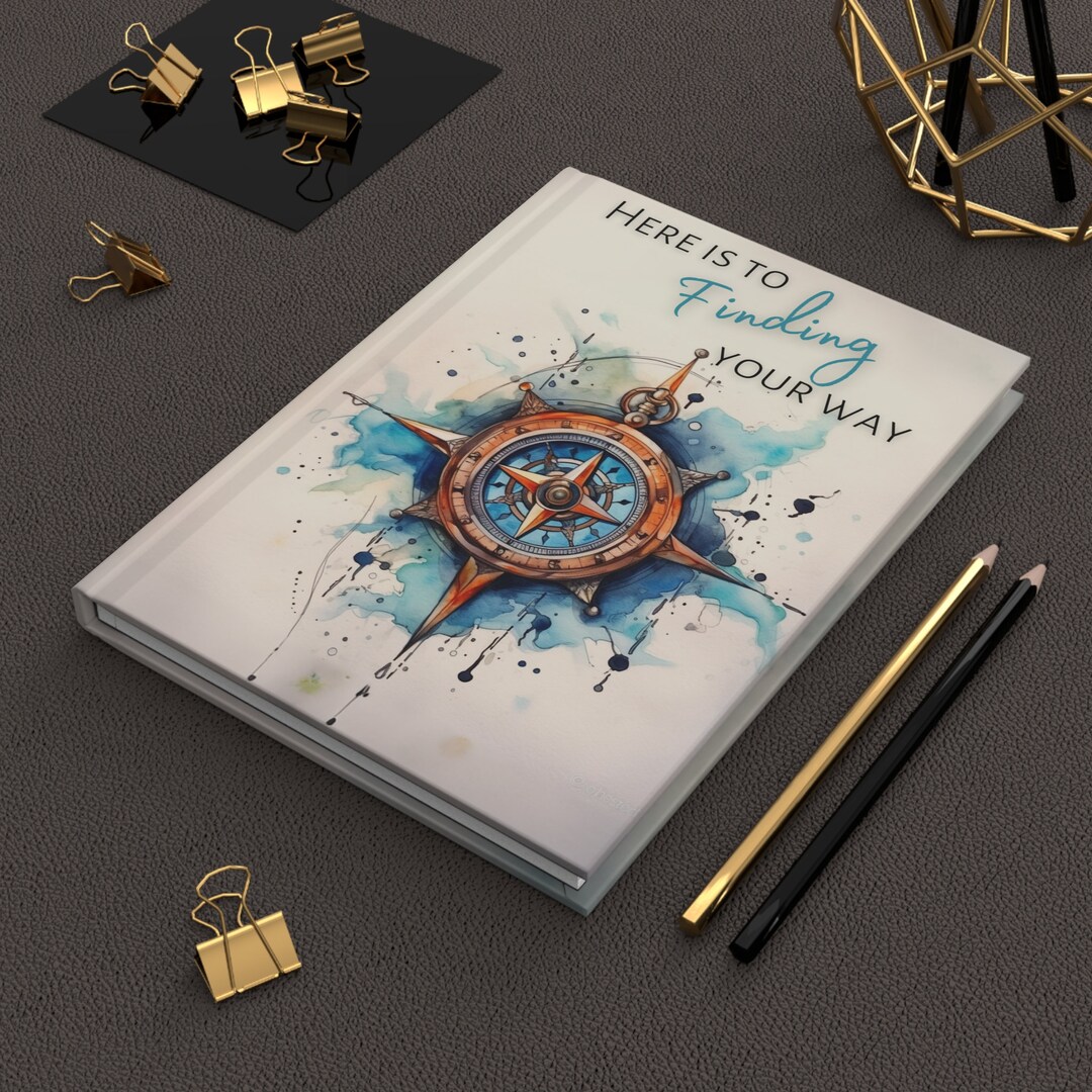 Finding Your Way Compass Journal Hardcover Matte Finish - Etsy
