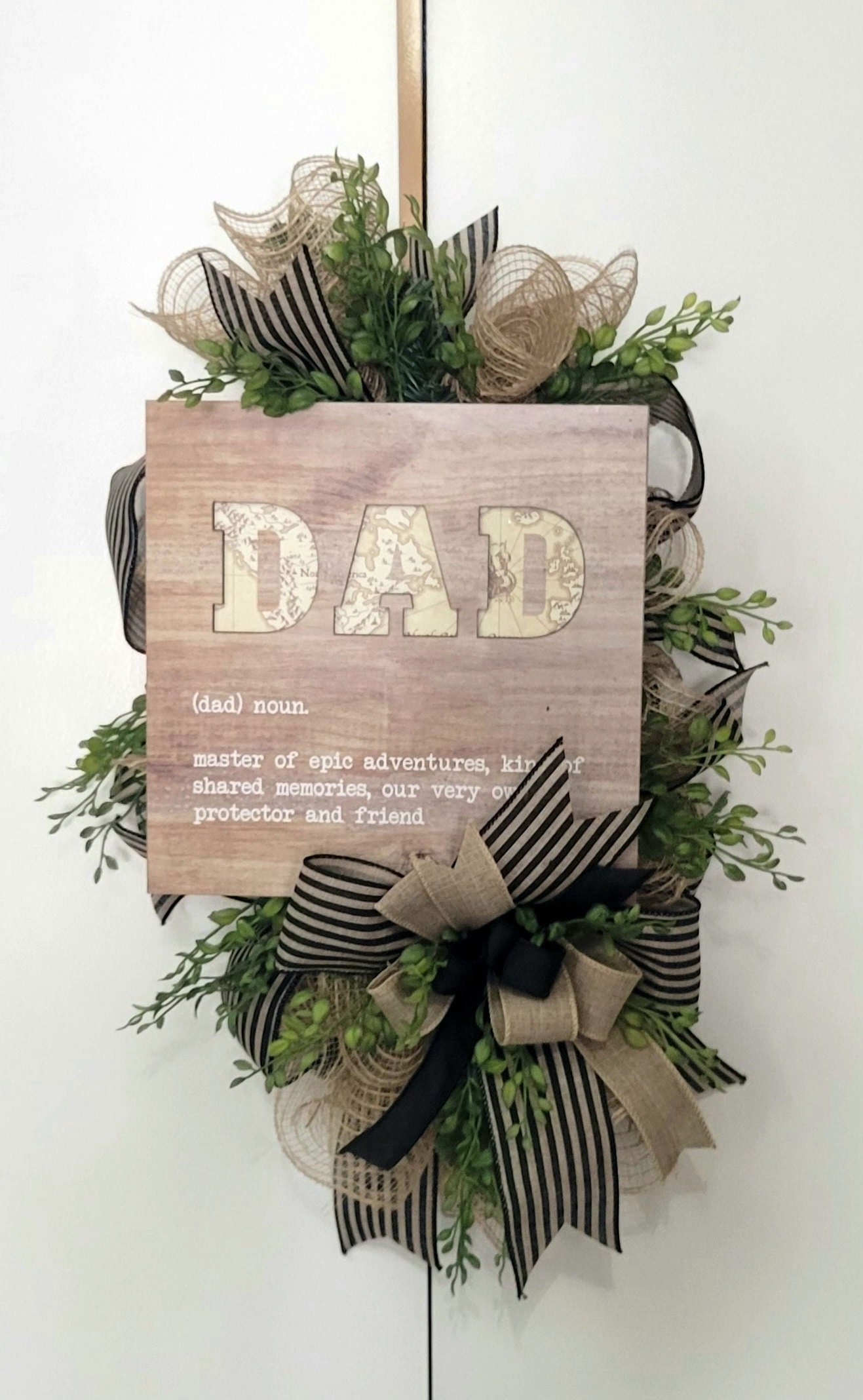 Door Swag With Dad Sign, Dad Wall Decor, Dad Wall Hanging, Dad Swag ...