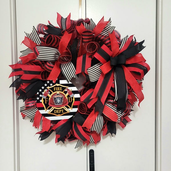 Firefighter Wreath - Etsy