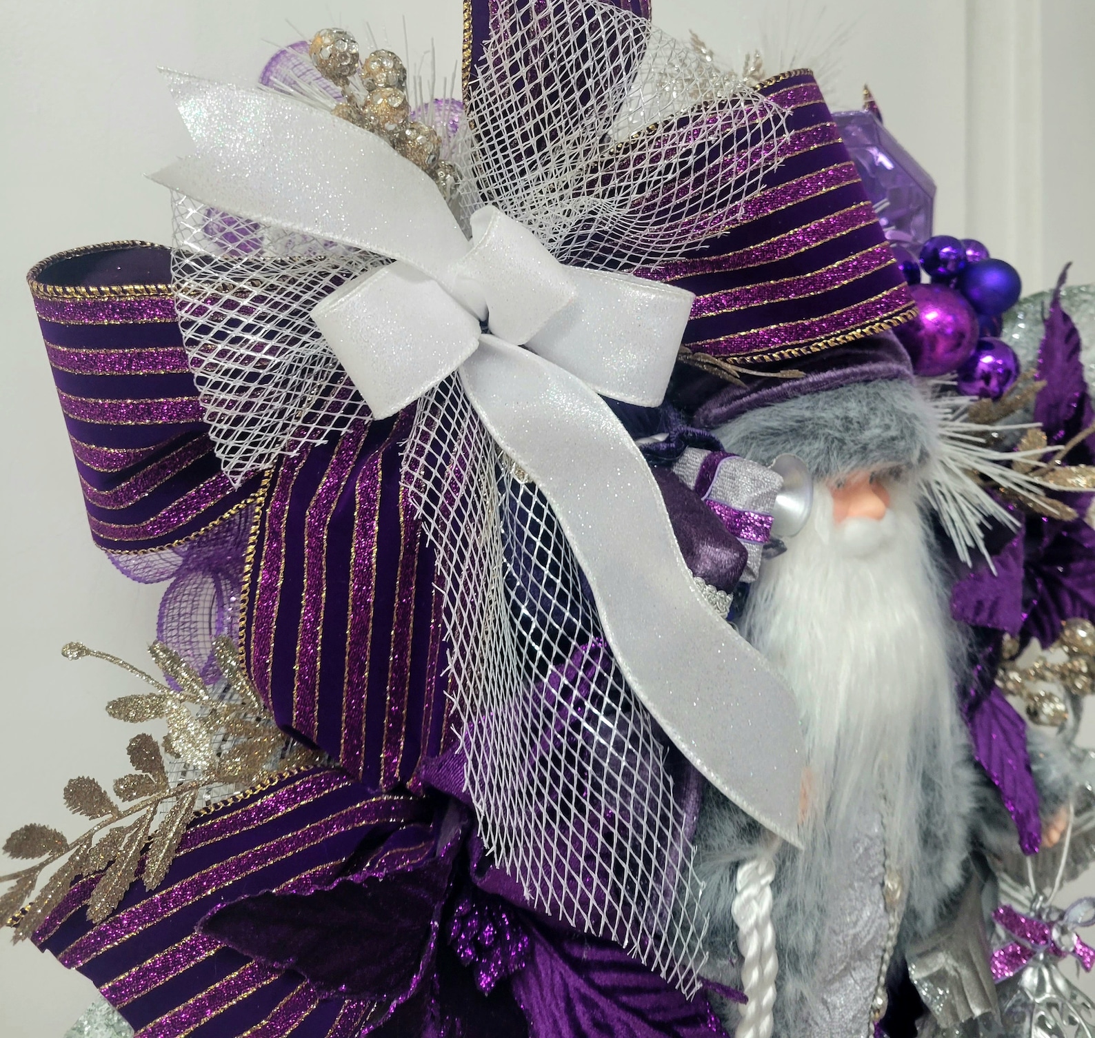 Purple Santa Extra Large Christmas Swag for Door or Wall, Purple ...