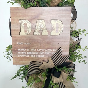 Door Swag With Dad Sign, Dad Wall Decor, Dad Wall Hanging, Dad Swag ...