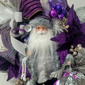 Purple Santa Extra Large Christmas Swag for Door or Wall, Purple ...