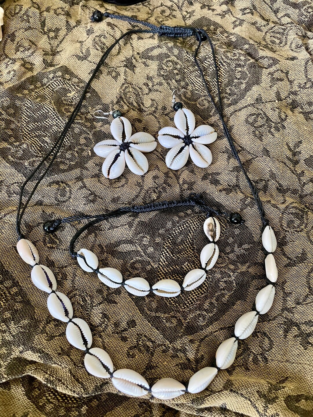 Kenyan Cowrie Shell Jewelry, Set of Three, Beautiful Necklace, Earings ...