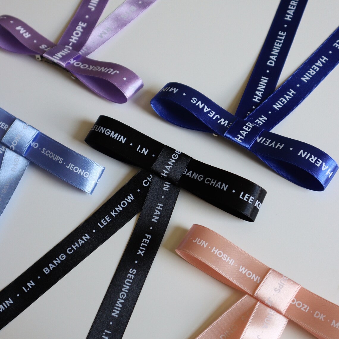 SEVENTEEN Hair Bow | CARAT | Rose Quartz & Serenity | Hair Barrette | S ...