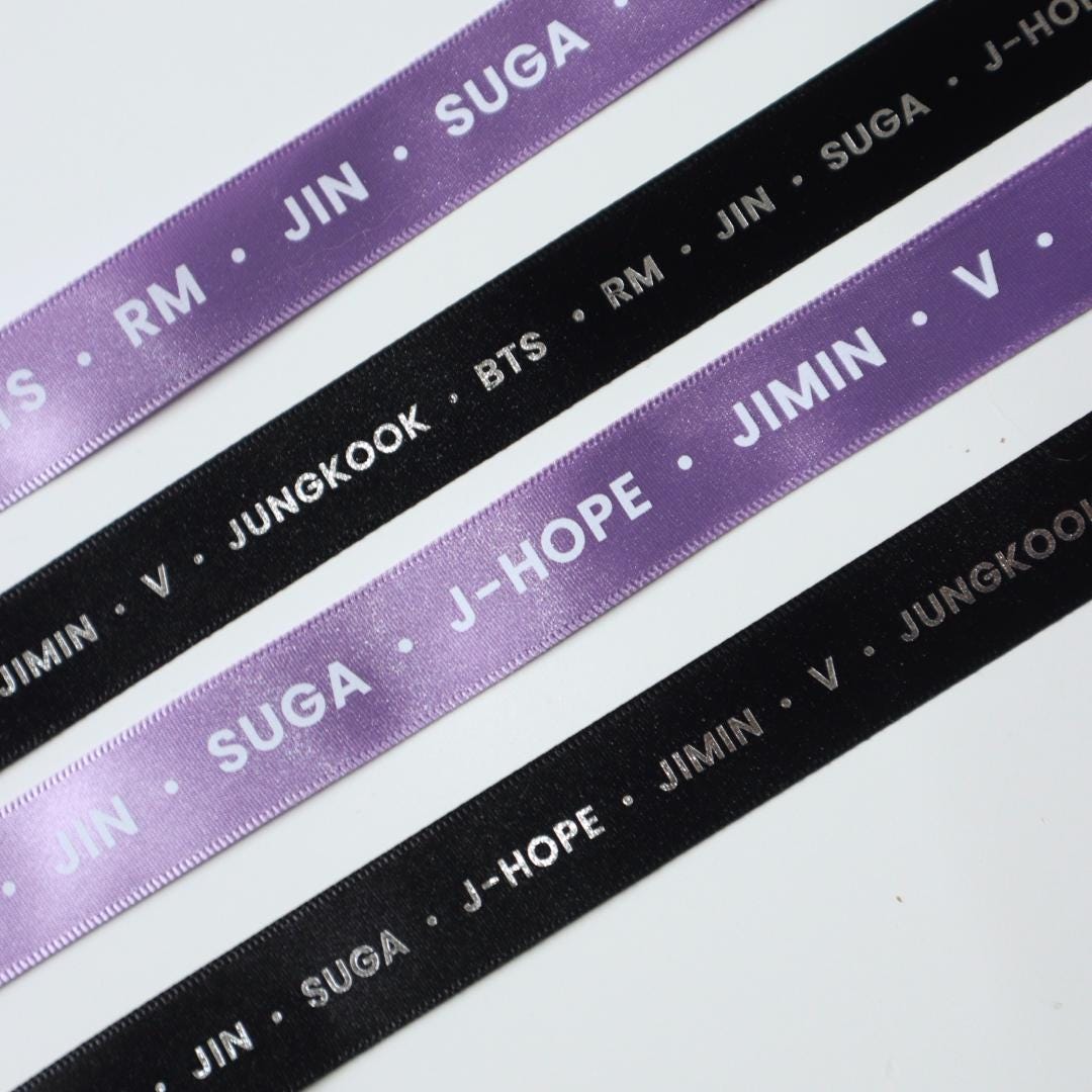 BTS Member Ribbon | Borahae Ver. | ARMY | Kpop Merch | Army Bomb Bow ...