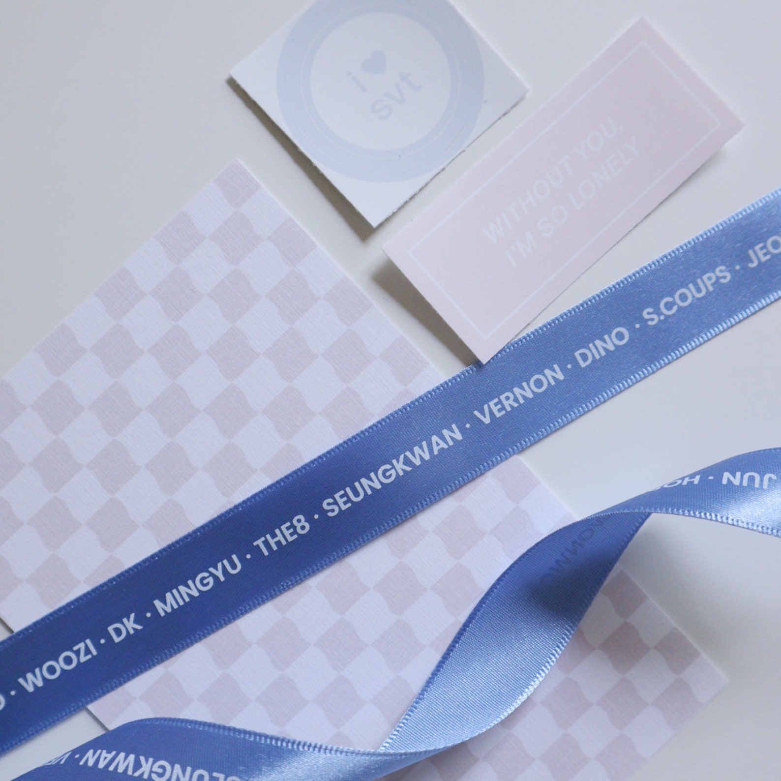 SEVENTEEN Member Ribbon | CARAT | Rose Quartz & Serenity | Kpop Merch ...
