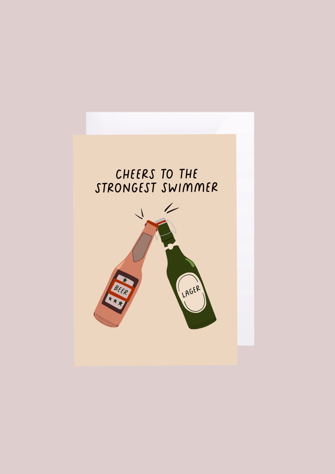 Cheers to the Strongest Swimmer Card | New Baby | Funny | Baby Congrats ...