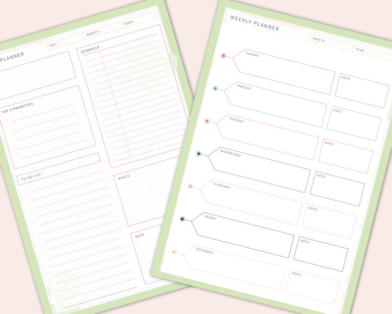 Daily Planner Printable Undated Hourly Planner Daily - Etsy