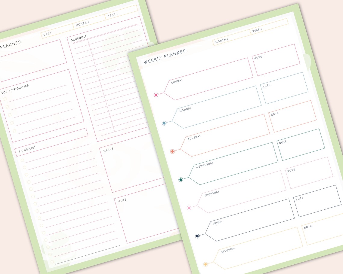 Daily Planner Printable Undated Hourly Planner Daily - Etsy