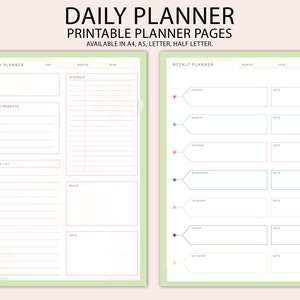 Daily Planner Printable Undated Hourly Planner Daily - Etsy